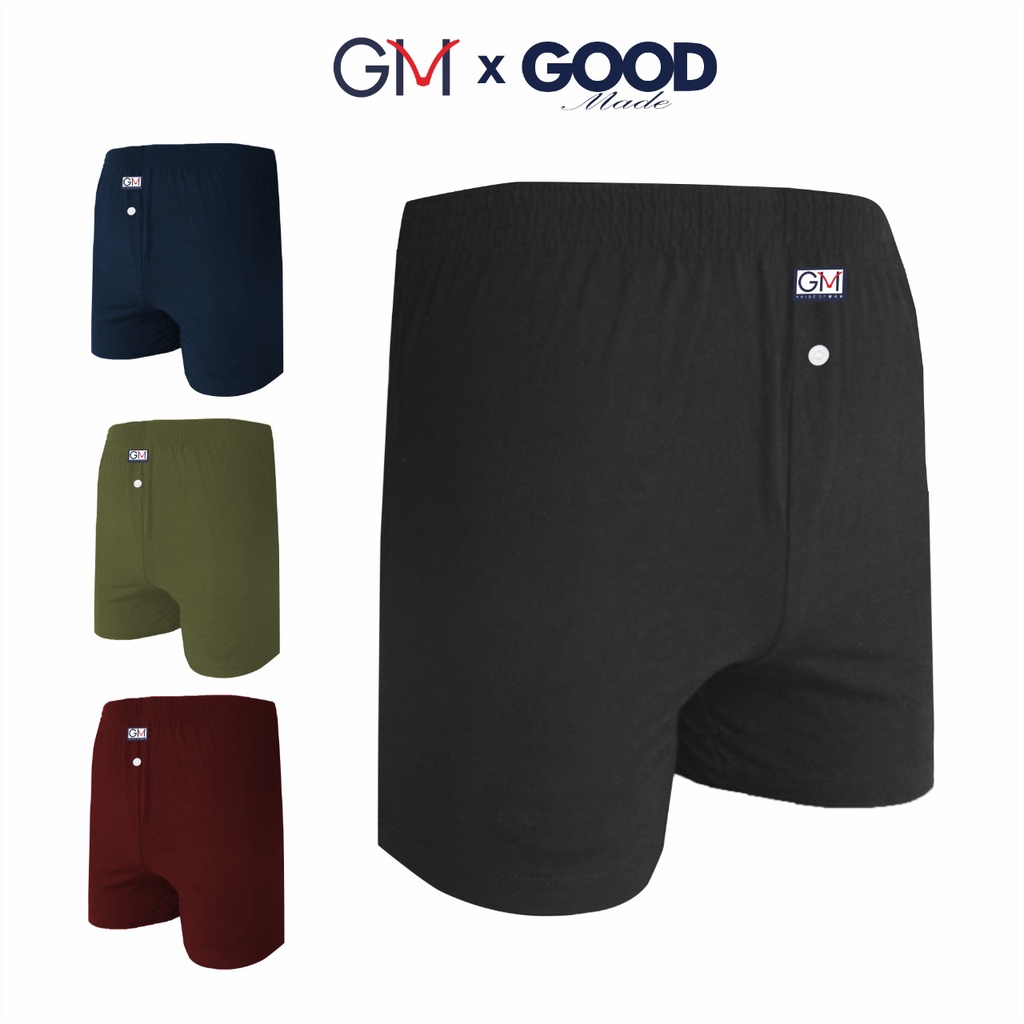 Jual GOOD MADE - Boxer Pria Wanita Polos Model kancing Premium Quality ...