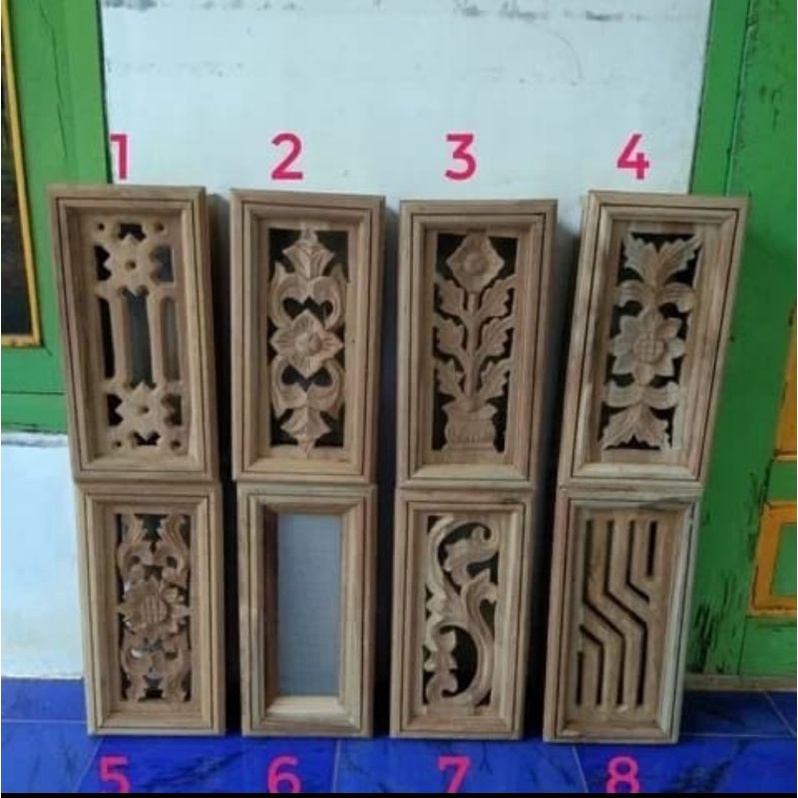 Jual loster kayu jati roster kayu ornamen dekorasi ukir termurah ...