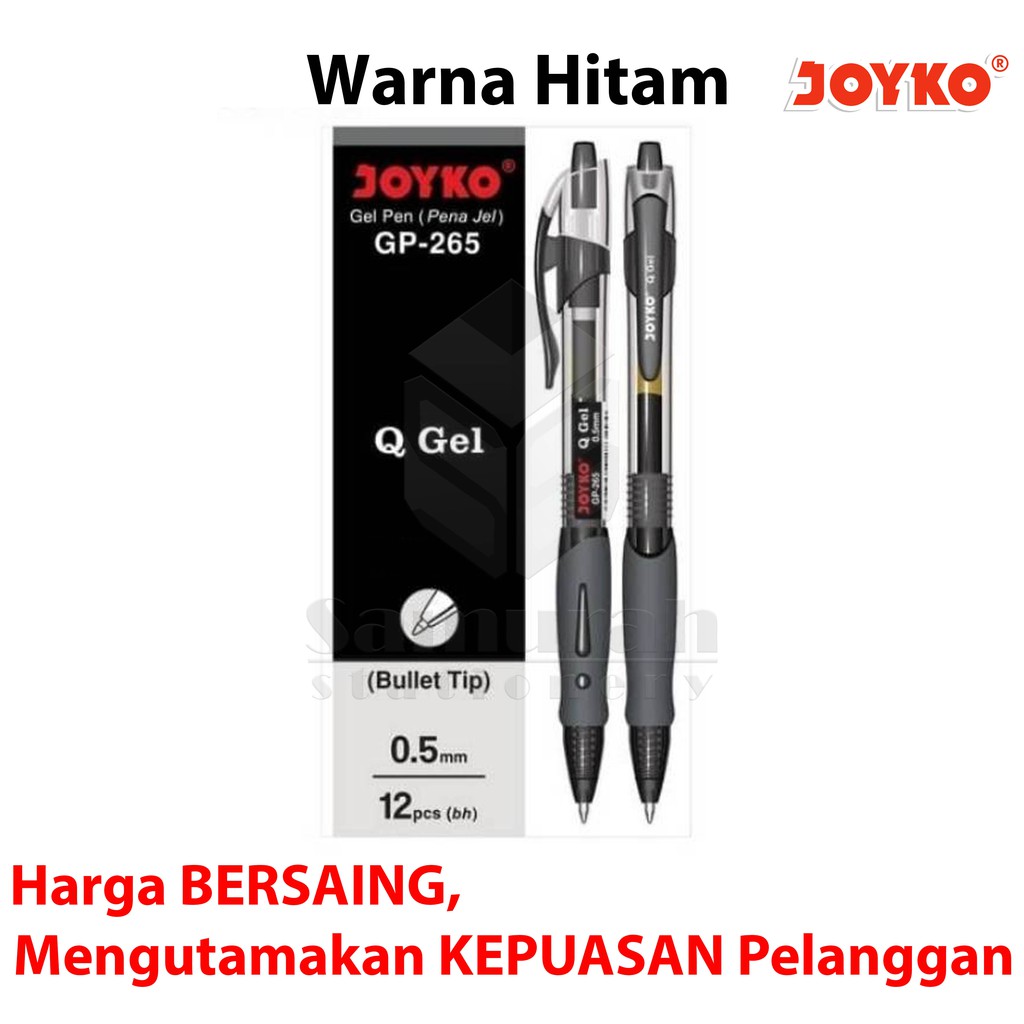 Jual Gel Pen Joyko Q Gel GP 265 / GelPen QGel GP-265 0.5 mm / Pulpen JK GP265 Hitam Biru Merah ...
