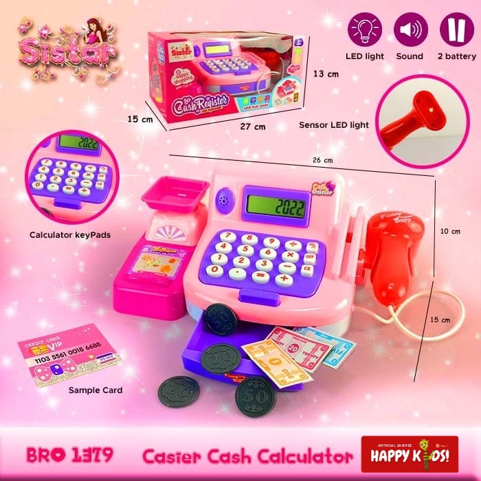 Jual ORIGINAL CASHIER CASH REGISTER MAINAN KASIR KASIRAN SUPERMARKET MESIN UANG ANAK PEREMPUAN ...