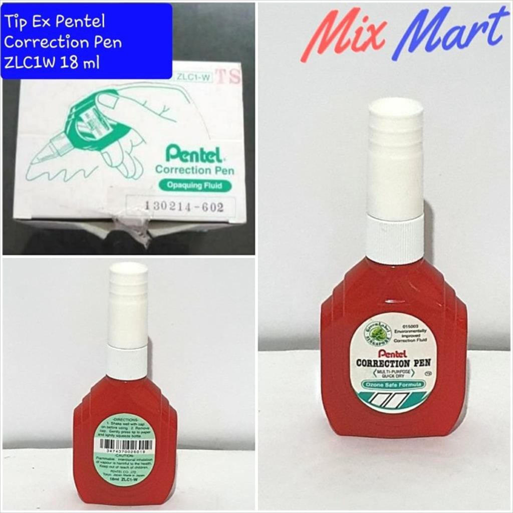 Jual Tip Ex Cair Pentel Correction Pen ZLC 1 W 18 ml | Shopee Indonesia