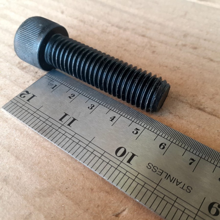 Jual BAUT L M14X50 BAJA M14 X 50 HITAM PANJANG 5CM KUNCI L12 L 12 HEX HEAD SOCKET SCREW FULL ...