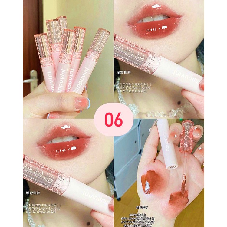 Jual BPOM CAPPUVINI Pink Bear Jelly Lip Cream Watery Lipstik Luminous XX039 CP74 | Shopee Indonesia