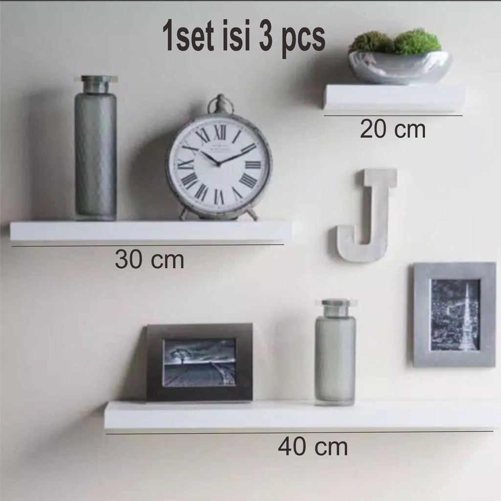 Jual Mega_1688 Ambalan Rak Dinding Minimalis 1 Set 3 Pcs MG896 | Shopee ...