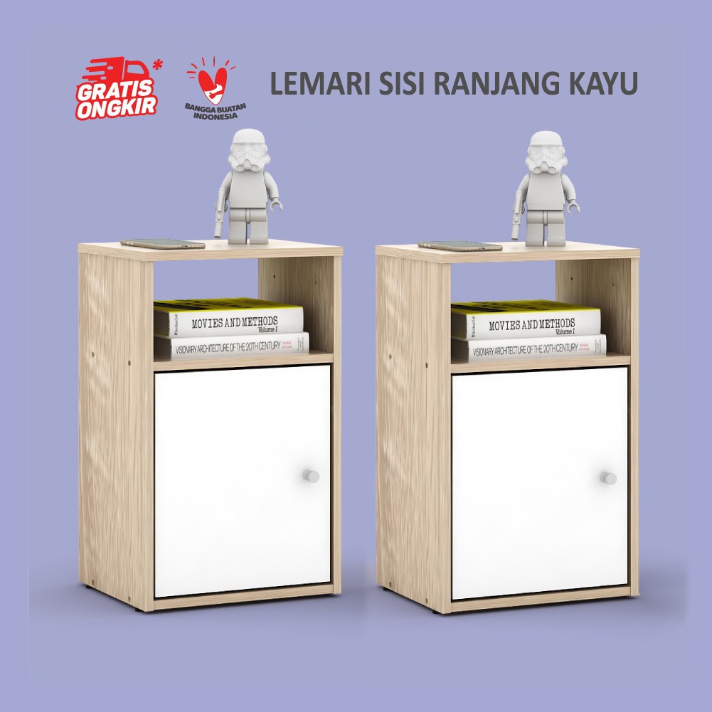 Jual Lemari Kayu Kecil Rak Kayu Terbaru 2 Susun Lemari Minimalis Sisi ...
