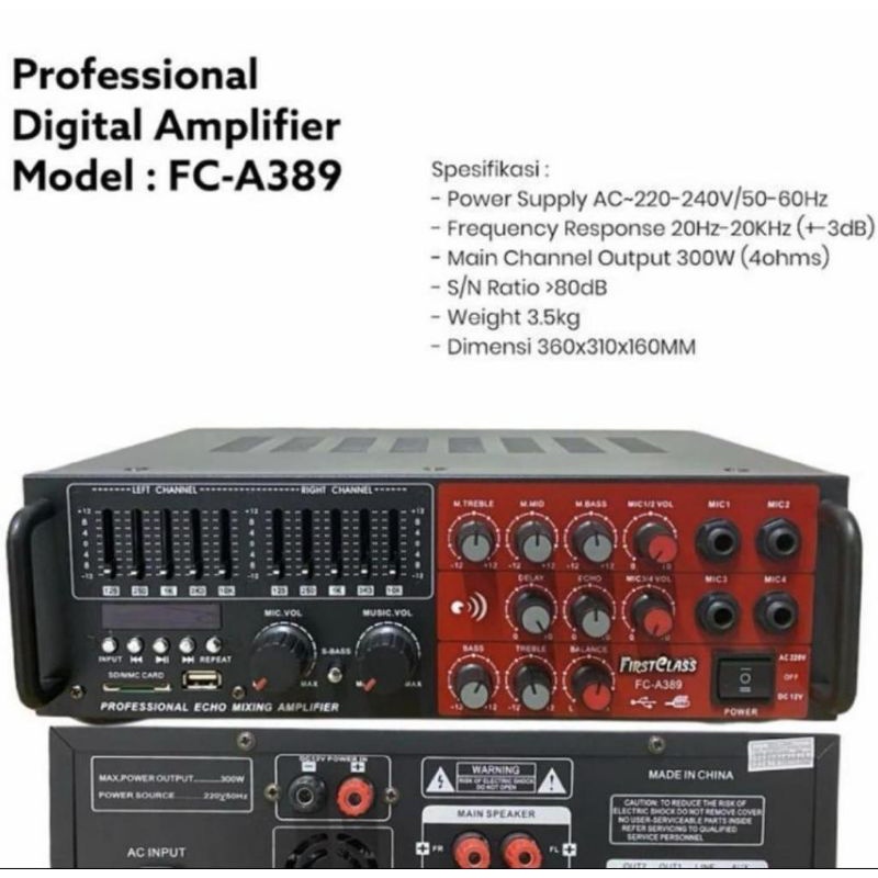 Jual Amplifier Firstclass FC A389 Ampli First Class FC A 389 | Shopee ...
