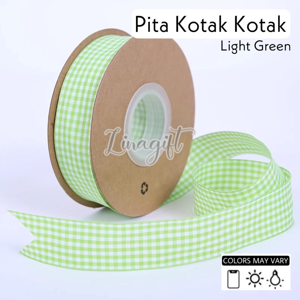 Jual ( 3 Meter ) PLAID RIBBON - PITA KAIN KOTAK KOTAK 0.5 / 1 IN / 1.5 ...