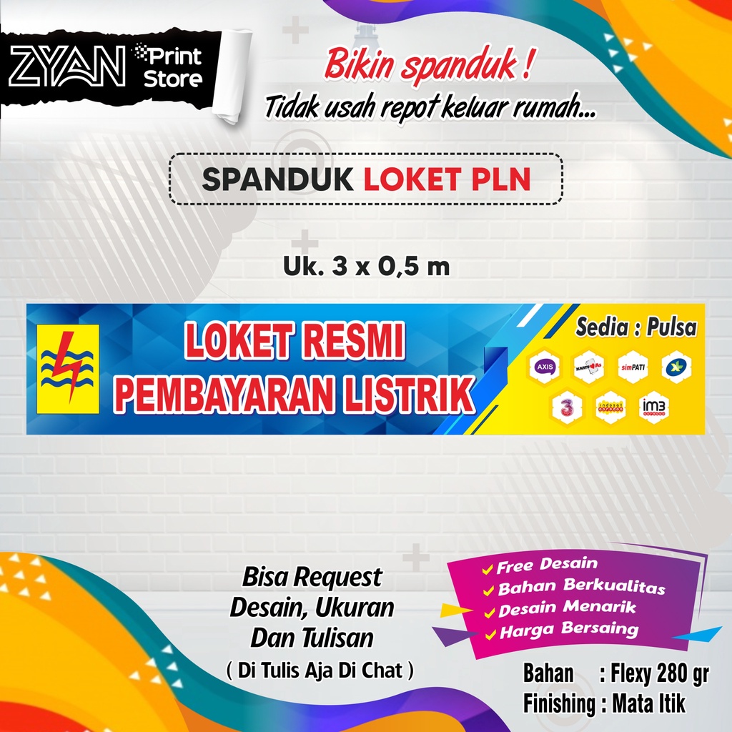Jual SPANDUK BANNER LOKET PEMBAYARAN LISTRIK | Shopee Indonesia