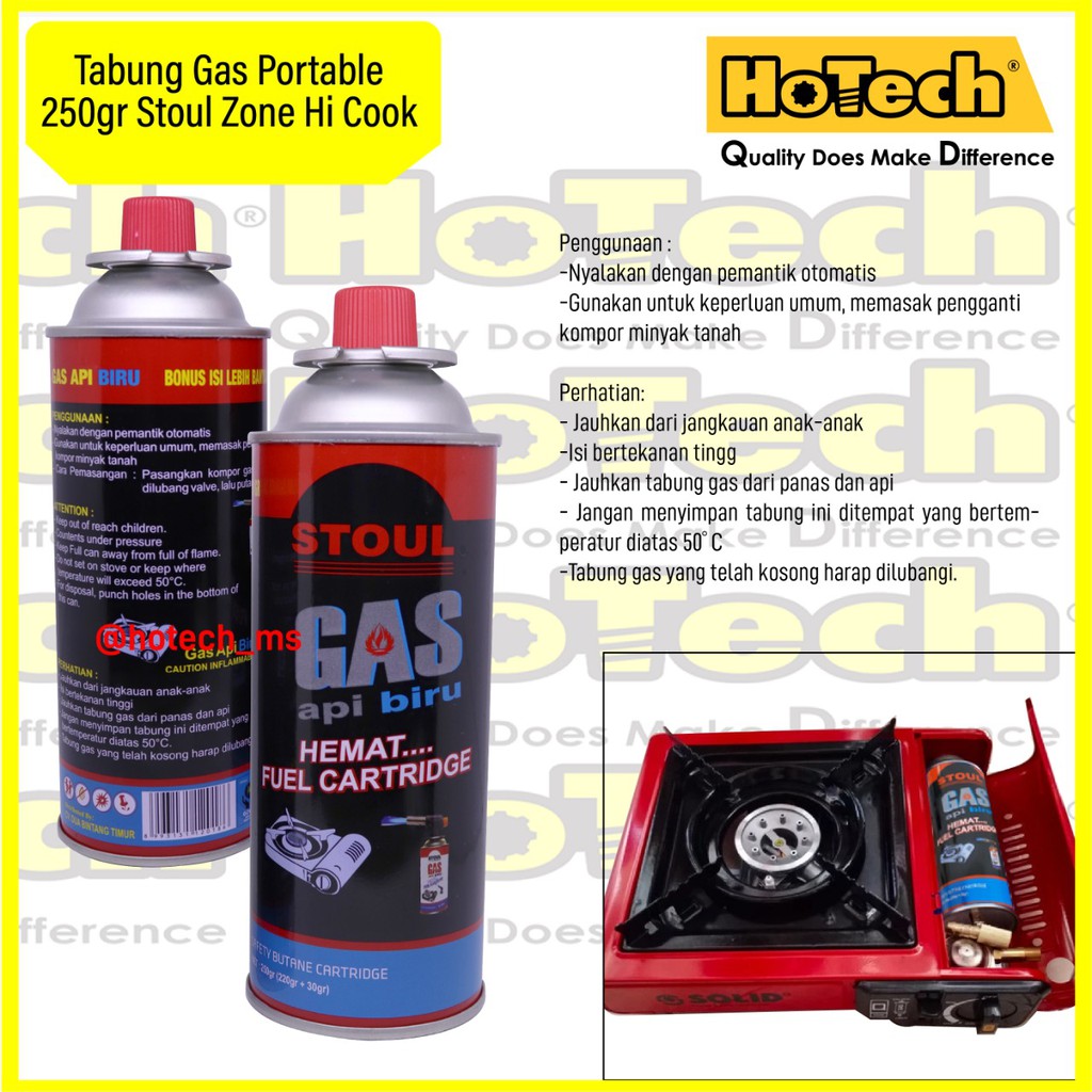 Jual Gas Portable / Gas Kaleng Portable Api Biru STOUL 250 Gram ...