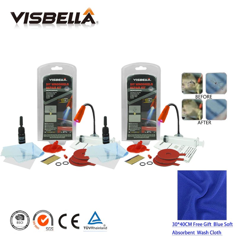 Jual IMPORT VISBELLA 2pcs Car Windshield Glass Repair Kit with Cloth ...