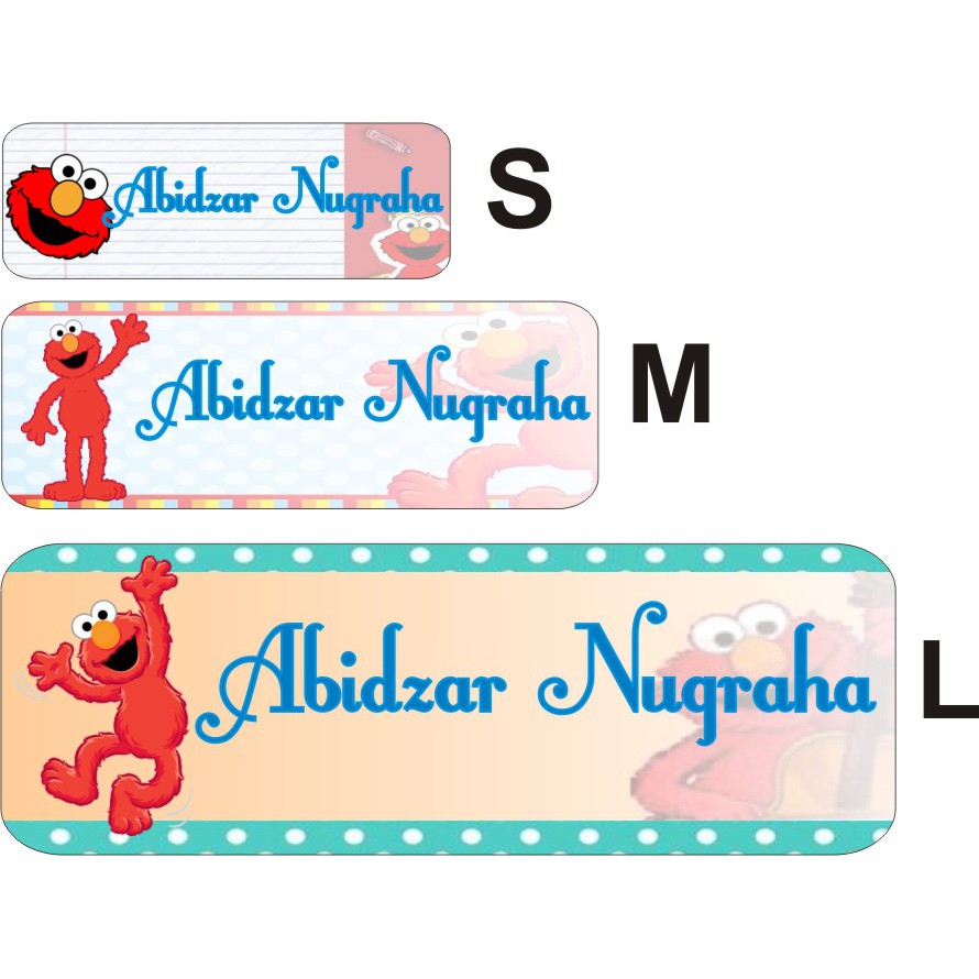 Jual STIKER LABEL NAMA WATERPROOF BASIC ELMO | Shopee Indonesia