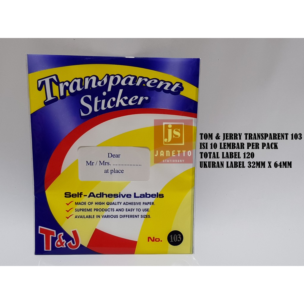 Jual JUAL LABEL TRANSPARAN TOM AND JERRY 103 | Shopee Indonesia