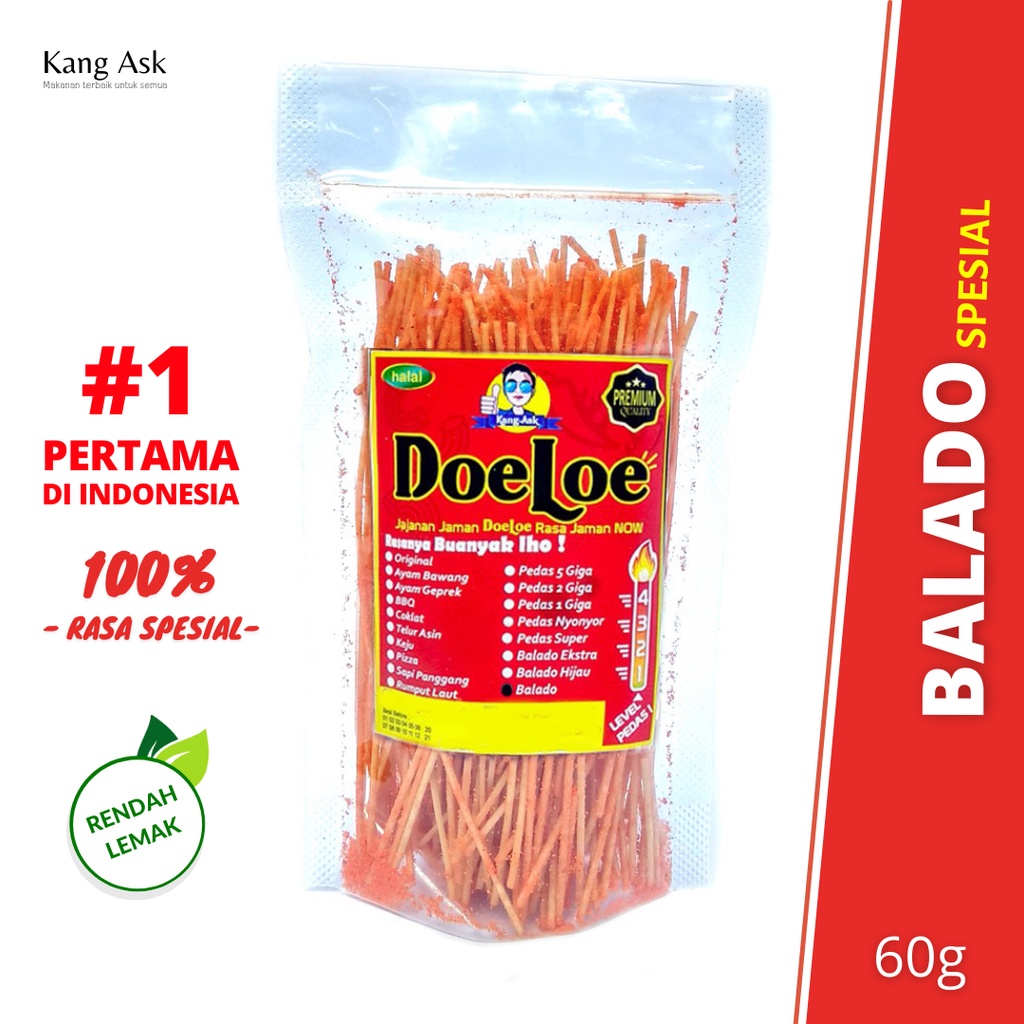 Jual Mie lidi Doeloe Rasa Balado 60 gram Snack Kang Ask - 1 Pcs ...