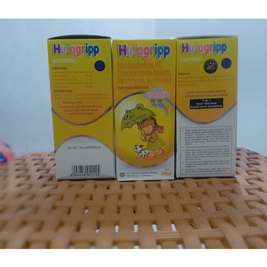Jual HUFAGRIPP FLU & BATUK (KUNING) 60 ML | Shopee Indonesia