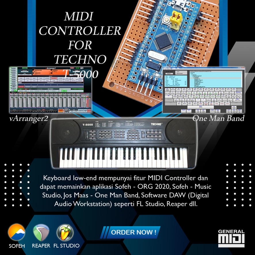 Jual Modul MIDI Controller Techno T-5000 T5000 Tombol ORG2024-vArranger ...