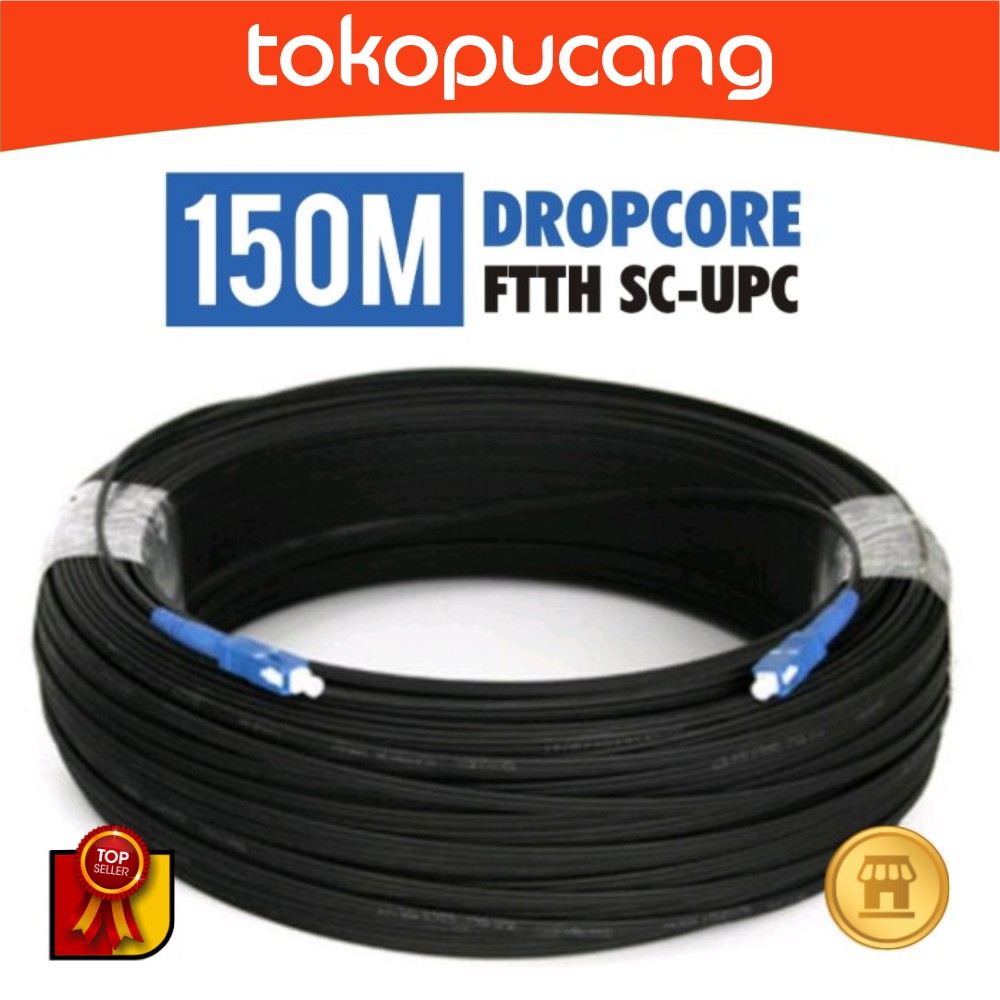 Jual Dropcore 150m FTTH Kabel Fiber Optic SC - UPC precon 150 meter m ...