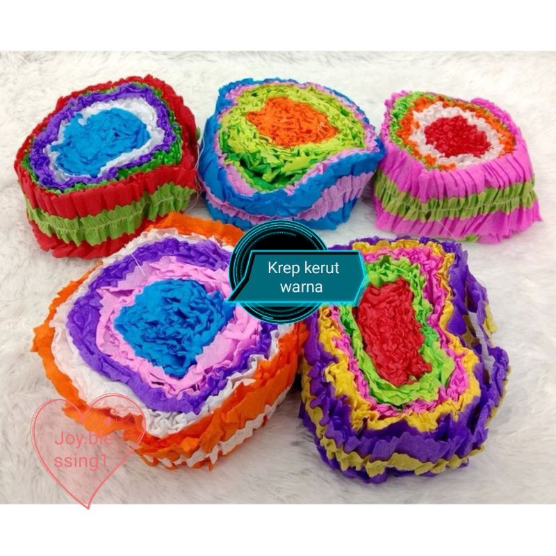 Jual KERTAS KREP POTONG KECIL 3 cm BESAR 5 cm/KERTAS KREP SERUT/krep ...