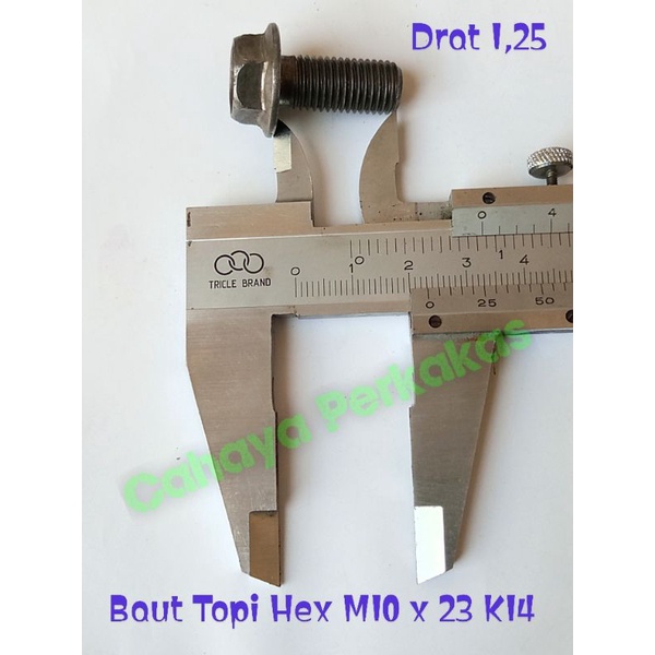 Jual G Baut Topi Bolt Flange Hex M10 x 23 Kunci 14 Bolt Baja Original ...