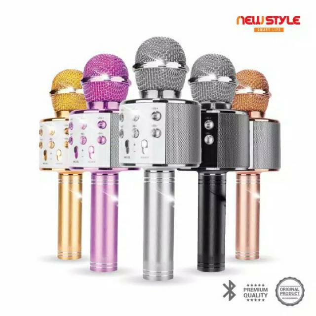Jual Mic Karaoke Bluetooth Smule WS-858 Microphone | Shopee Indonesia