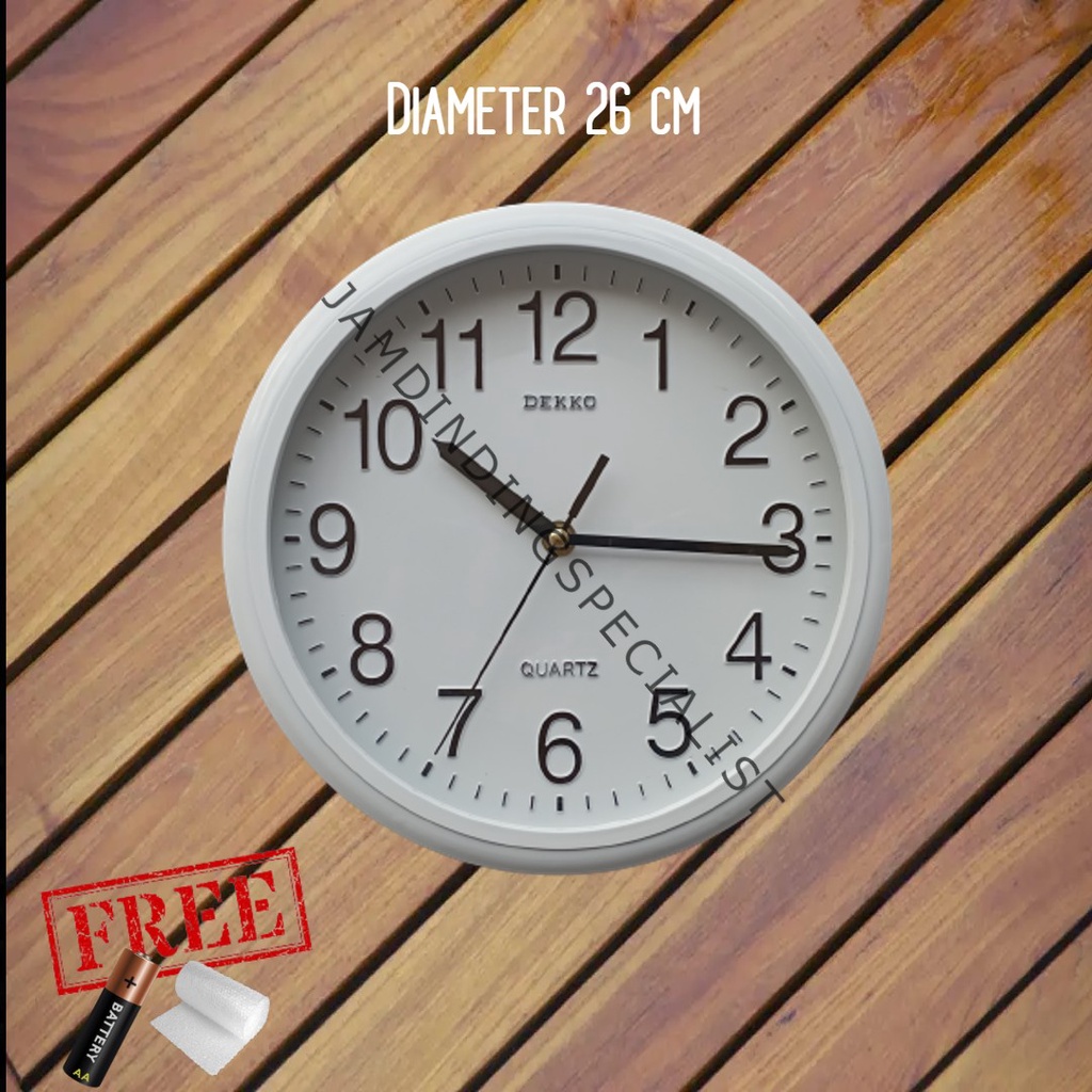 Jual JAM DINDING POLOS MINIMALIS ANGKA TIMBUL WARNA HITAM PUTIH GREY ...