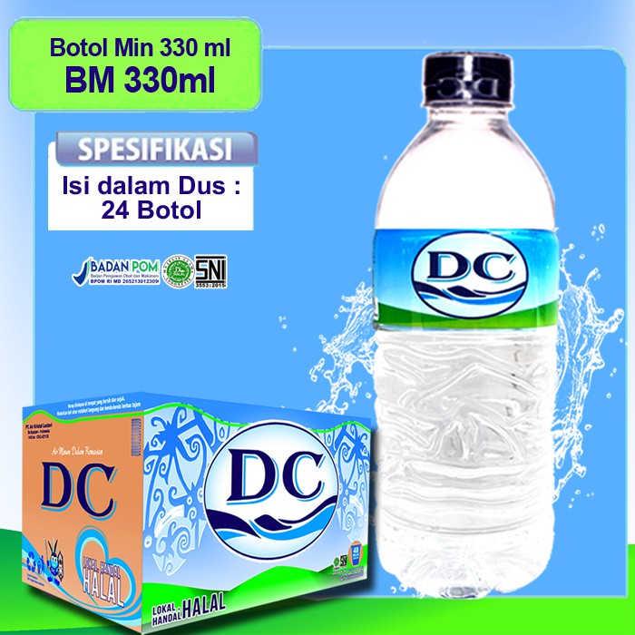 Jual DC Air Minum Air Mineral Kemasan Botol 330 ml isi 24 botol/Dus ...