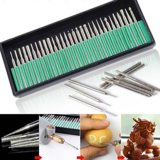 Jual Mata bor tuner mini grinder diamond intan ukir 30pcs | Shopee ...