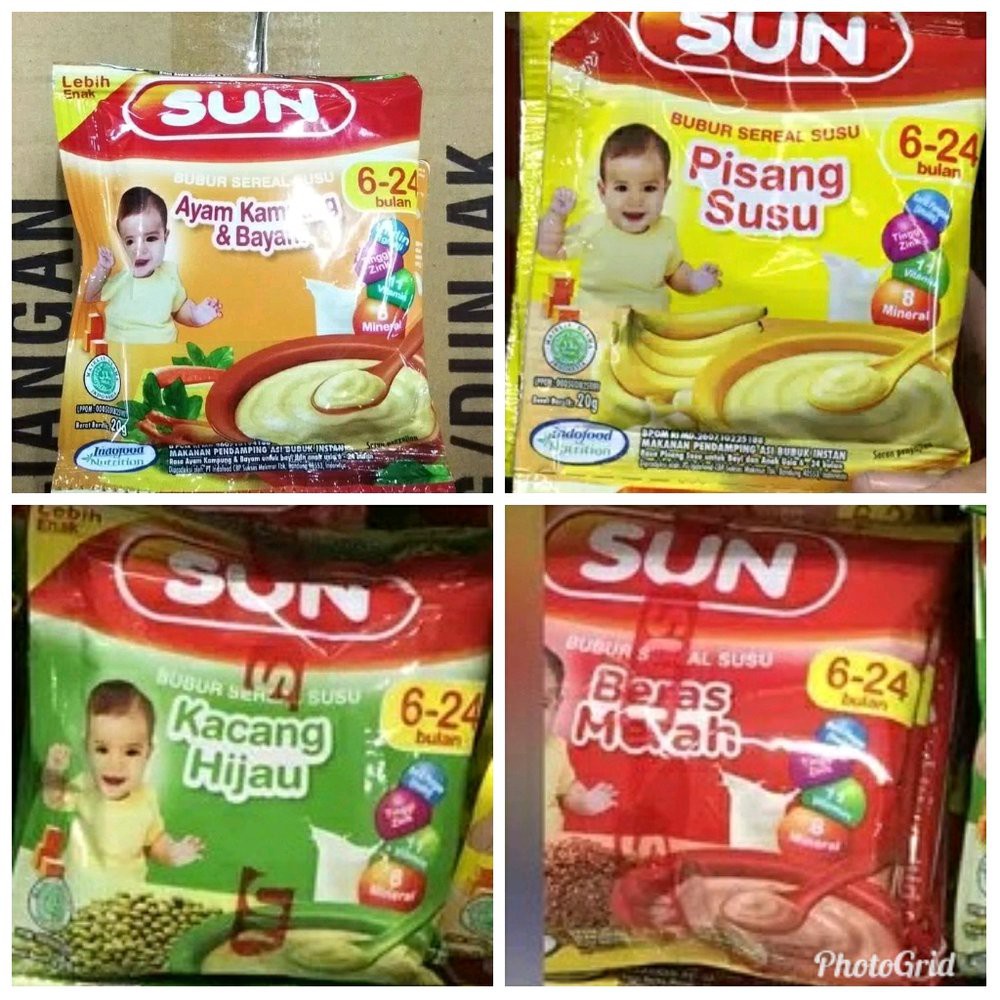 Jual SUN Mpasi Bubur Sereal Sachet 20gr Usia 6 bulan 6+ | Shopee Indonesia