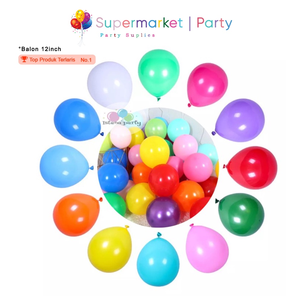 Jual Balon Latex Balon Acara Warna Warni 12inch / Balon Pesta Ulang ...