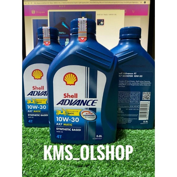 Jual Shell Advance AX7 Matic SAE 10W-30 0.8 Liter Oli Mesin Shell ...