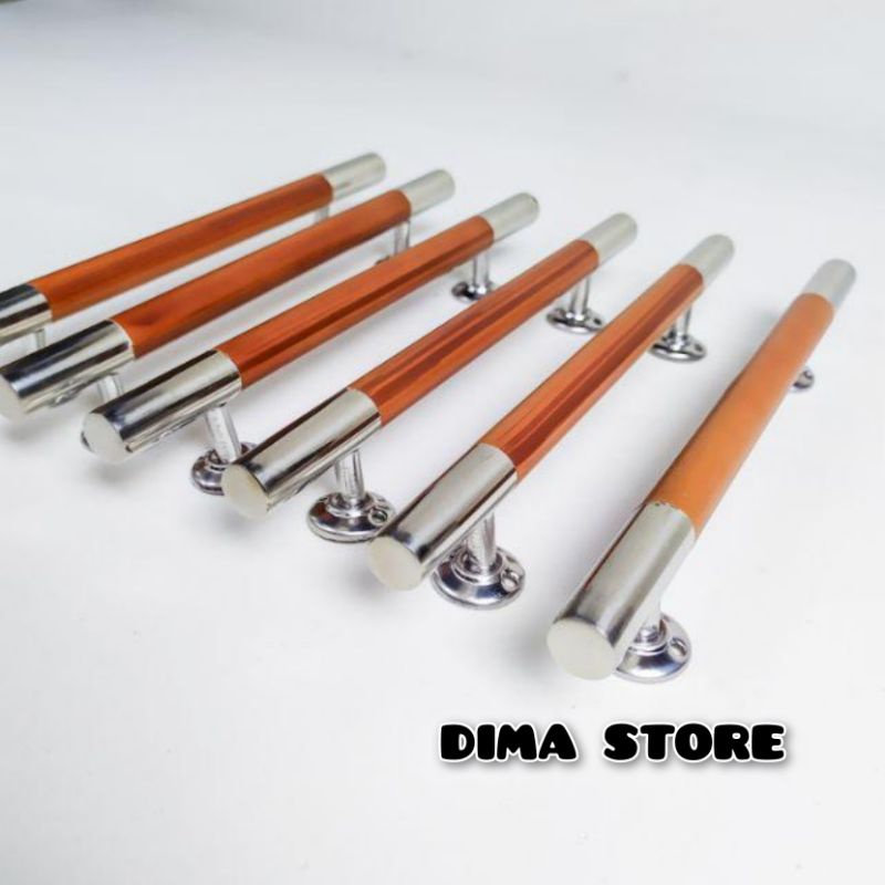 Jual ( 6 pcs ) Terlaris Handle Suling Bulat Cat Natural Stainless Stell ...