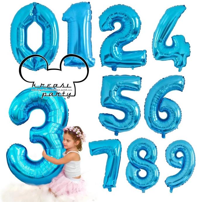 Jual Balon Angka Biru 80cm / Balon Angka Jumbo / Balon Foil Angka Jumbo ...