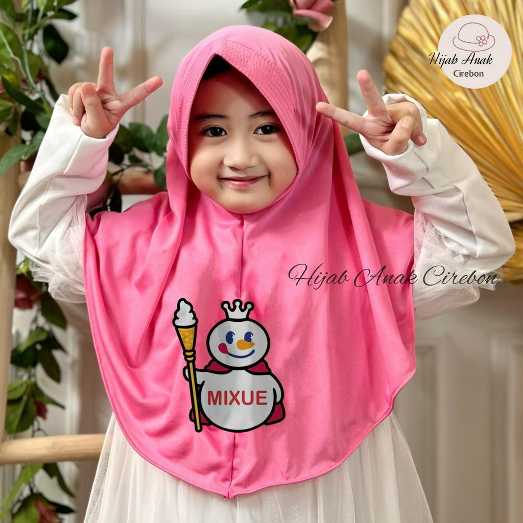 Jual Hijab Anak TK Mixue Ice Cream / Hijab Anak TK Kekinian / Hijab ...