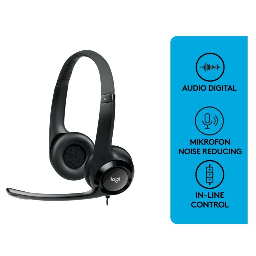 Jual Logitech H390 Headset Komputer USB Mikrofon Noise-Cancelling ...