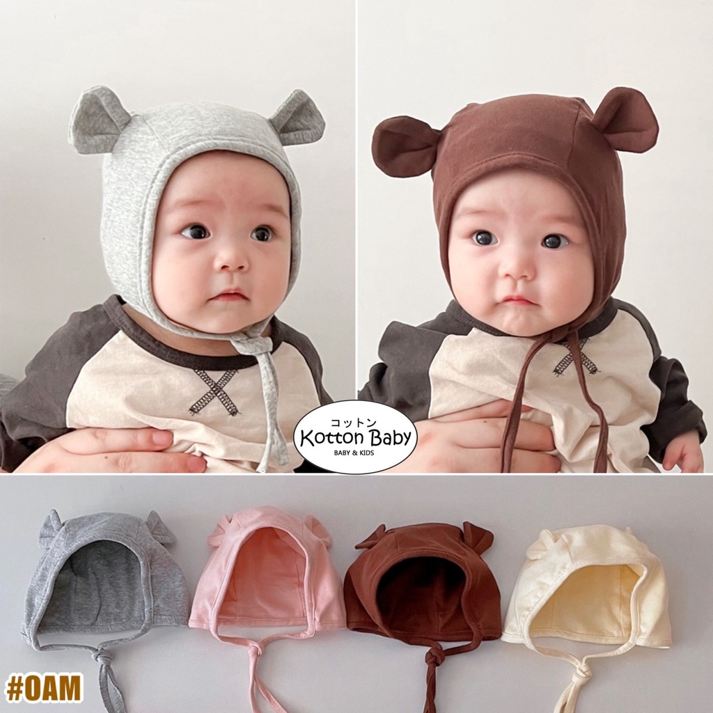 Jual 0-2 thn || Topi Bonnet Polos Bayi Newborn Anak Baby Emen Anak ...