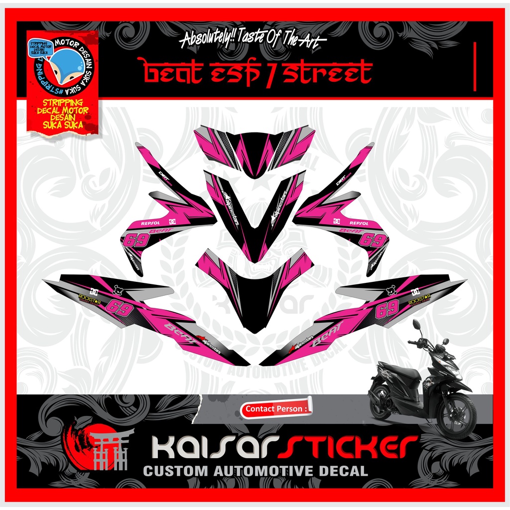 Jual Decal Stiker Motor Full Body Beat Street - Esp Pink Grafis ...