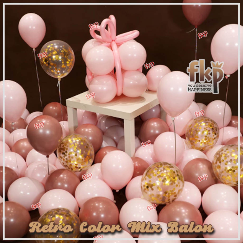 Jual FUN KIDS PARTY Balon Retro Set Glamour Vintage Color / Sparkling ...