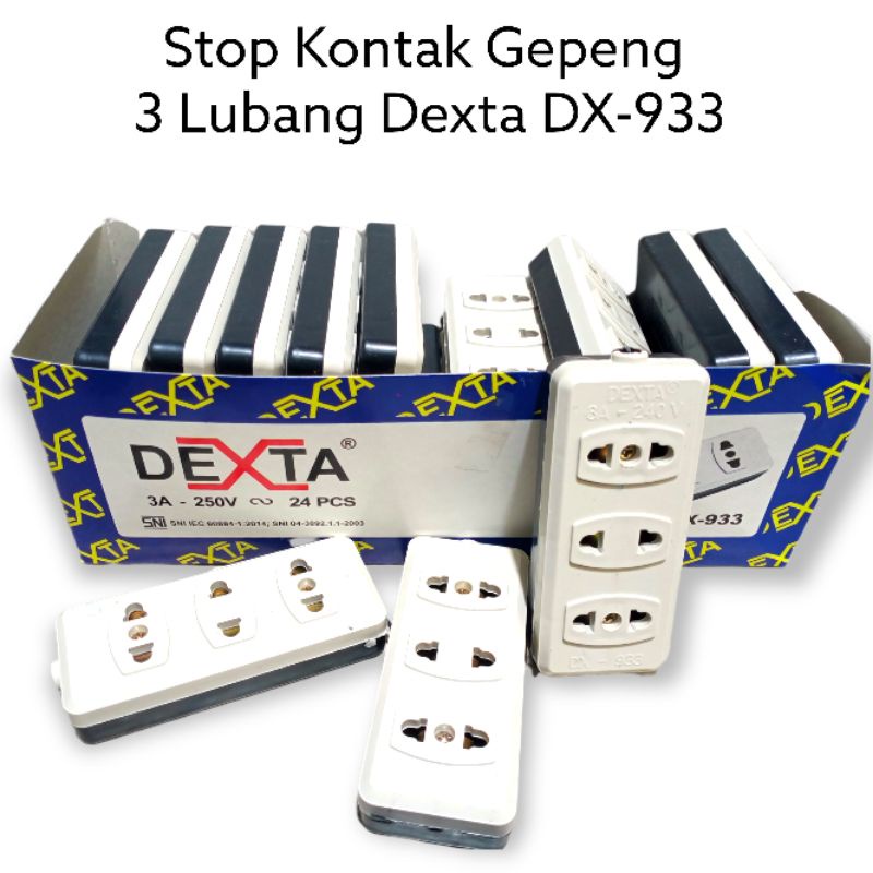 Jual Stop Kontak 3 Lubang Gepeng Dexta DX-933 | Shopee Indonesia