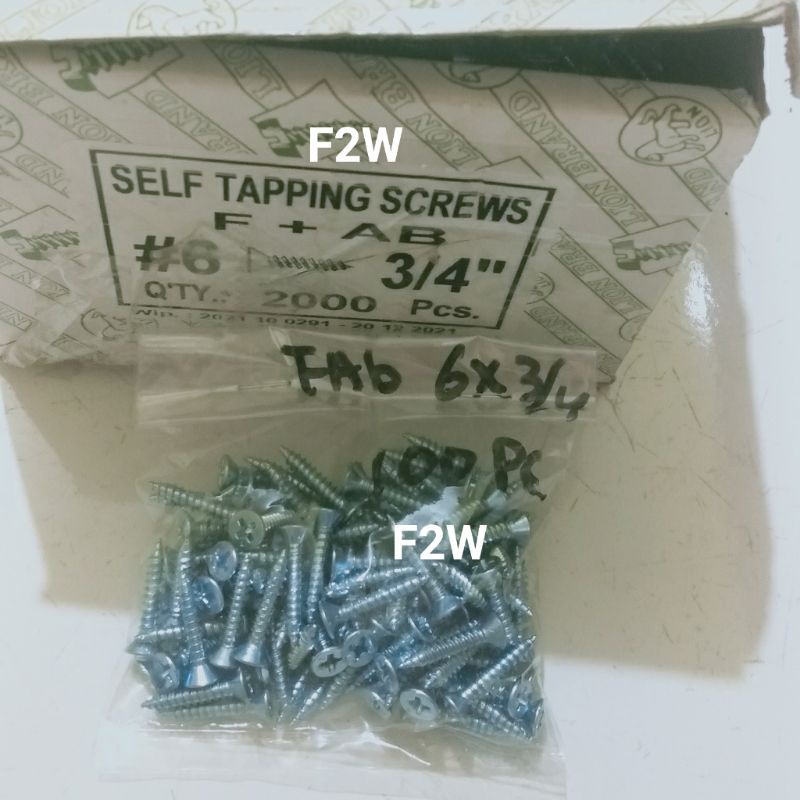 Jual 100PCS FAB 6X3/4" SKRUP TAPPING SEKRUP KEPALA RATA FH (+) 2CM ...