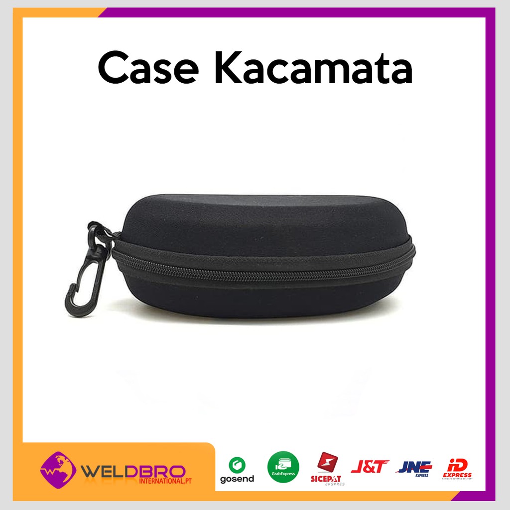 Jual Kotak Case Kacamata Dengan Resleting Yang Portabel Warna Hitam ...