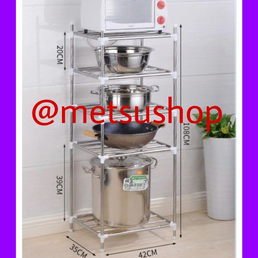Jual Rak Dapur Peralatan Dapur Tempat Panci Kuali Rack 5 Susun ...