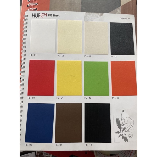 Jual HUBEN PVC Sheet Kode PL Warna SOLID DOFF pelapis furniture Hpl ...