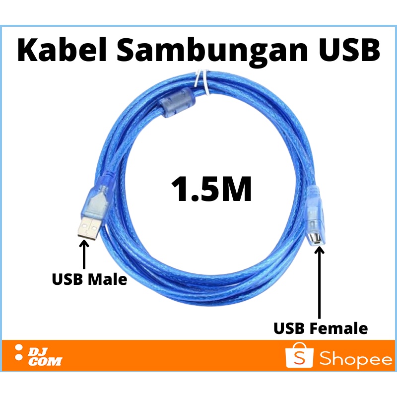 Jual Kabel Sambungan USB Extension Male to Female 1.5m | Shopee Indonesia