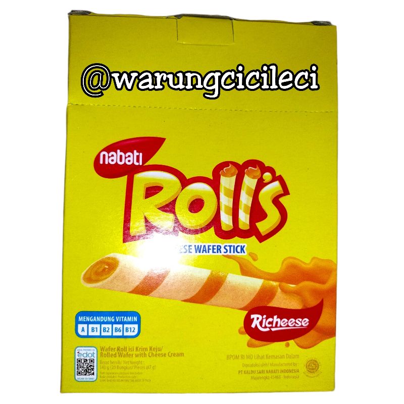 Jual RICHEESE - NABATI ROLL'S - CHEESE WAFER STICK 7g x 20pcs | Shopee ...