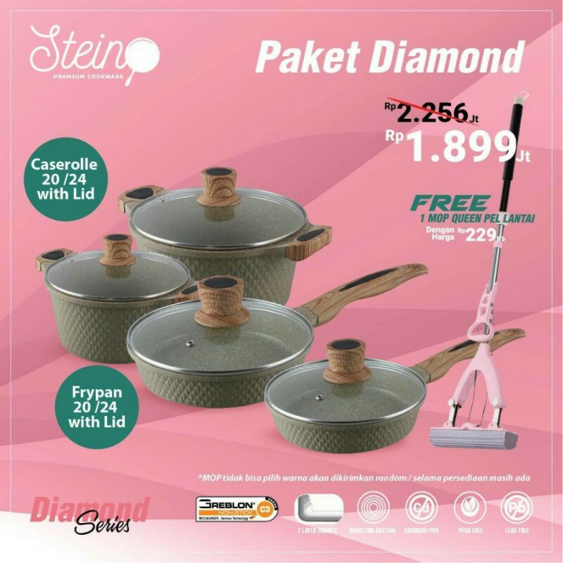 Jual Panci Stein Diamond Granit Set Paket Panci Penggorengan Premium ...