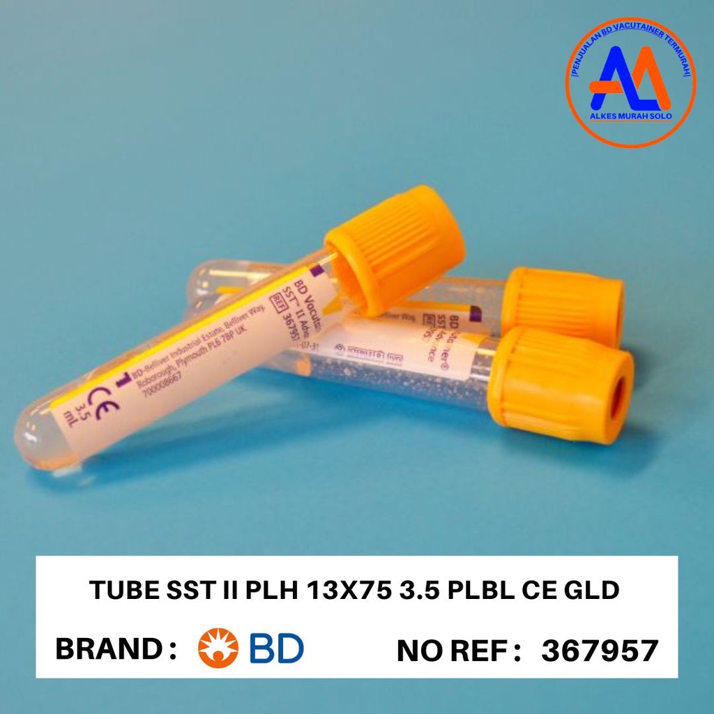 Jual BD Vacutainer Tube SST II PLH 13 x 75 3.5 PLBL CE GLD | Shopee ...