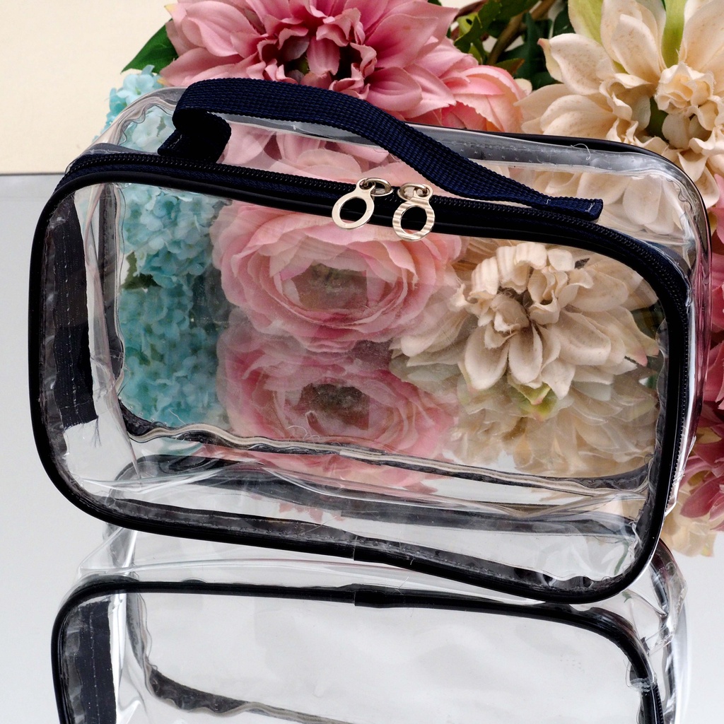 Jual Dompet Kosmetik Mika Transparan Tas Tenteng Serbaguna Pouch Make ...