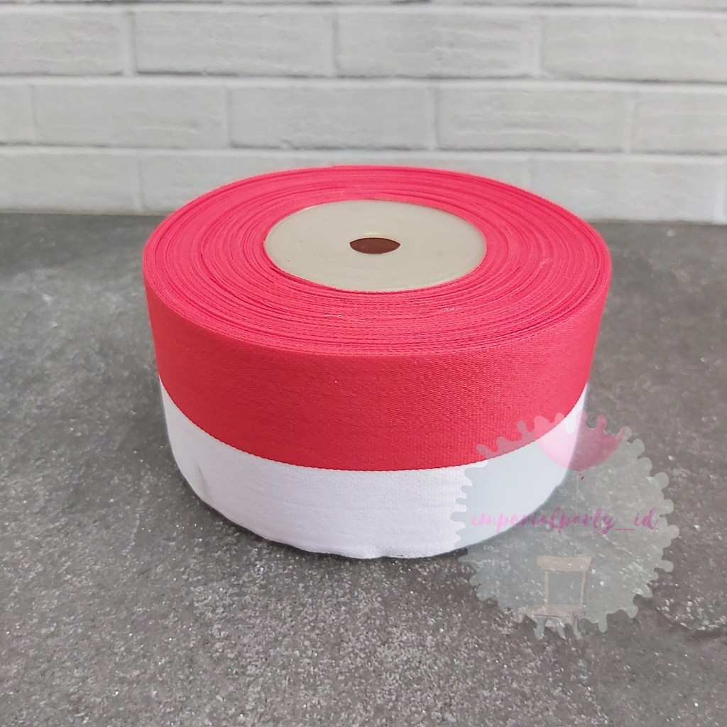 Jual Pita Kain Satin Merah Putih 2 Inch | Shopee Indonesia