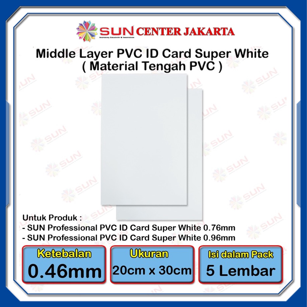 Jual Layer Kertas PVC ID Card Super White isi 5 Lembar - Material ...