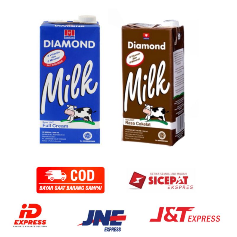 Jual Diamond Susu UHT Milk Full Cream Plain 1 liter | Shopee Indonesia