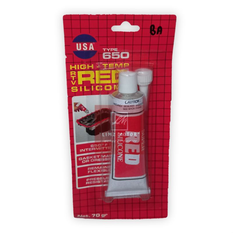 Jual Super Red Silicone High Temp RTV Silicone Gasket Maker USA Type ...